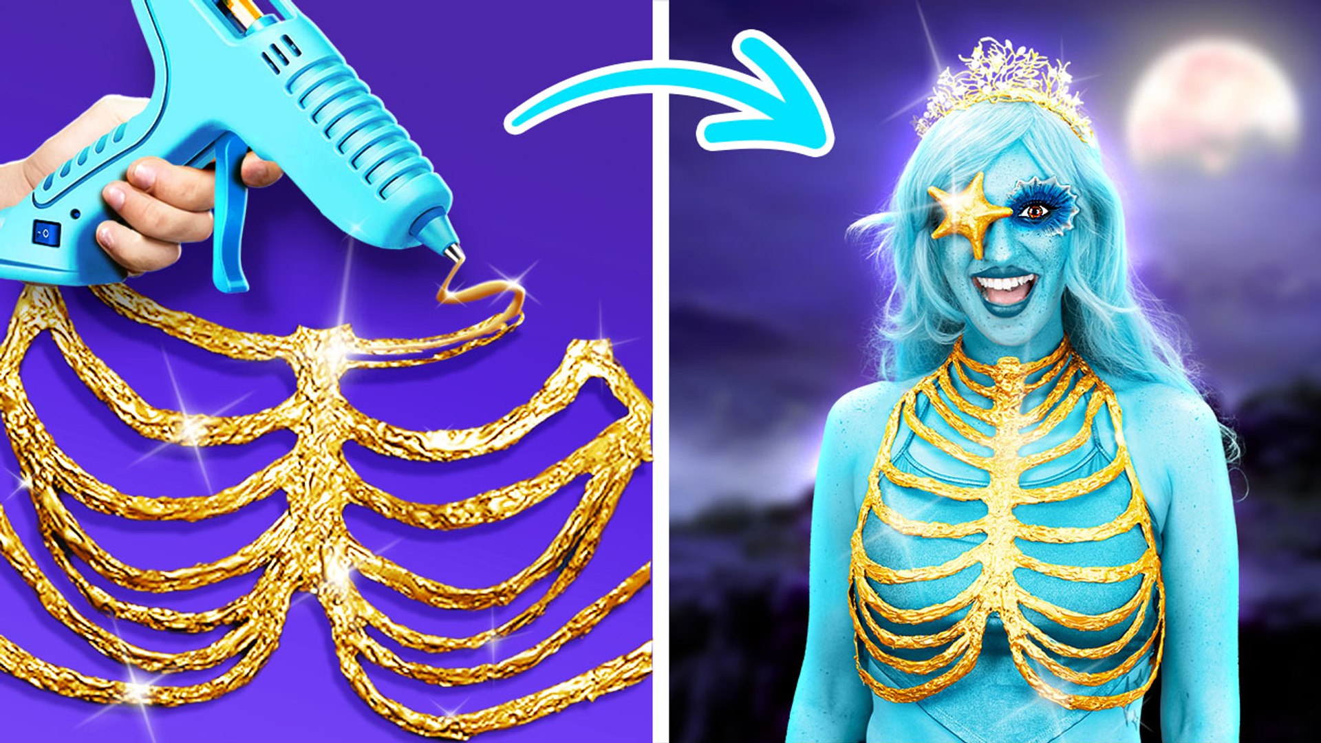 Creative Halloween crafting and beauty transformations
