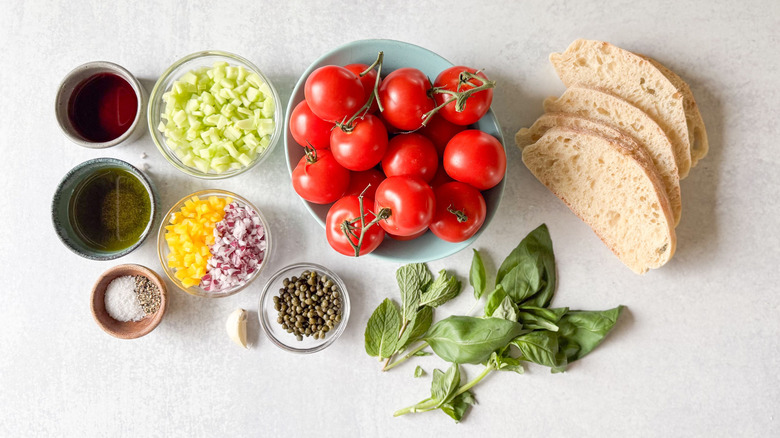 Bite-sized panzanella stuffed tomatoes recipe