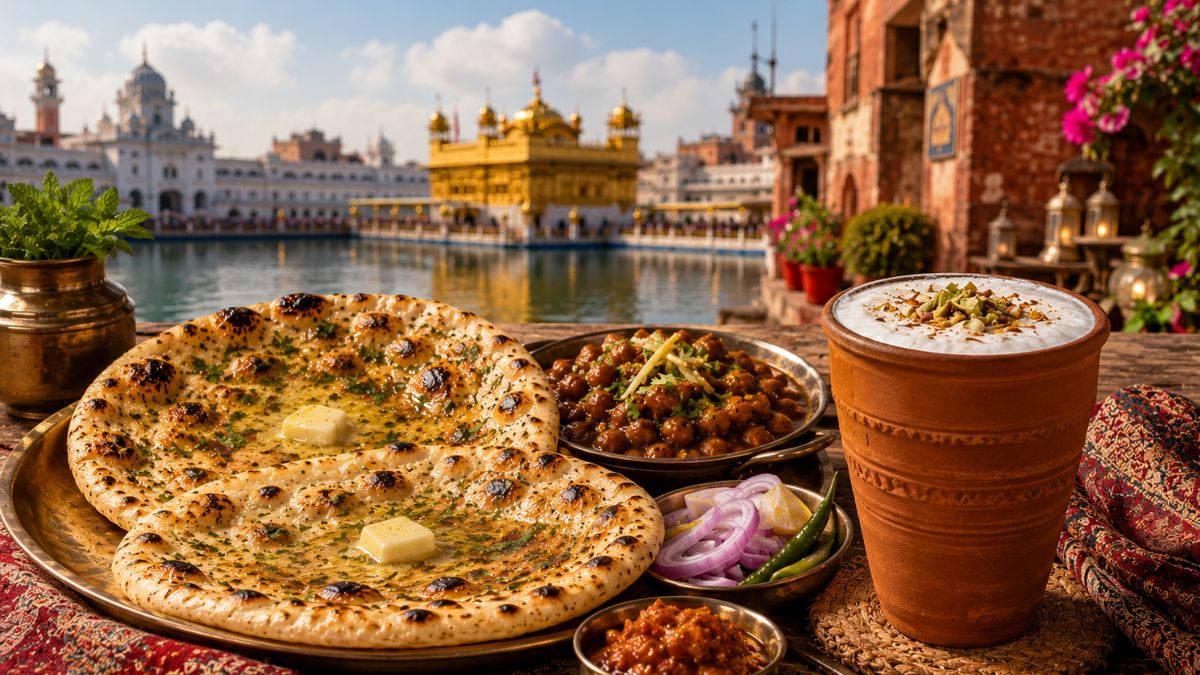 Which city is known for kulcha-lassi breakfasts?