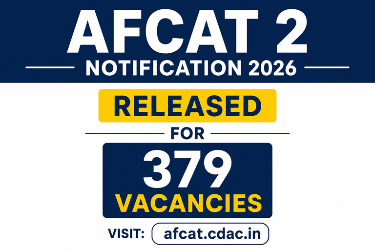 AFCAT 2 notification 2026 released for 379 vacancies at AFCAT.cdac.in ...