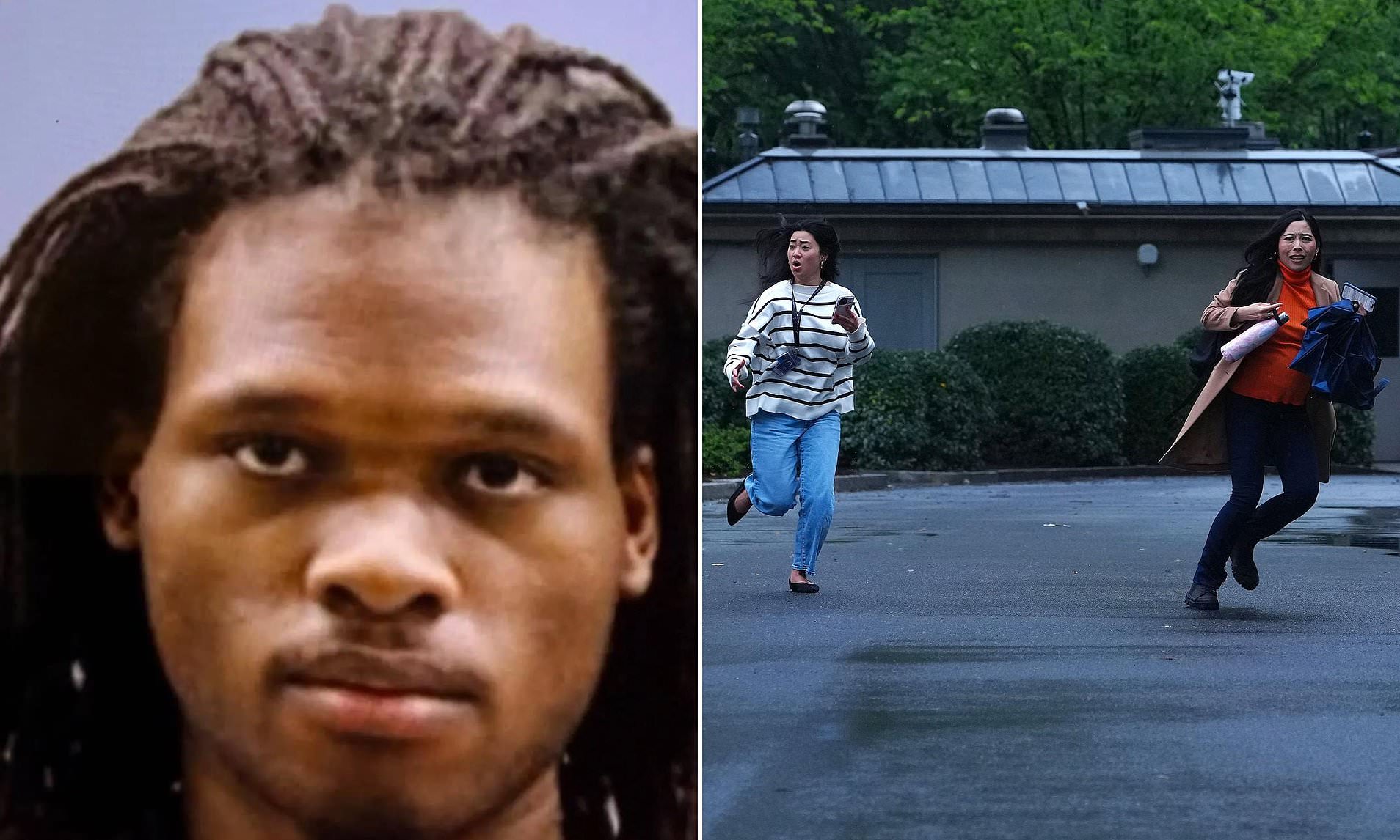Moment terrified reporter dives for cover as gunman who opened fire at ...