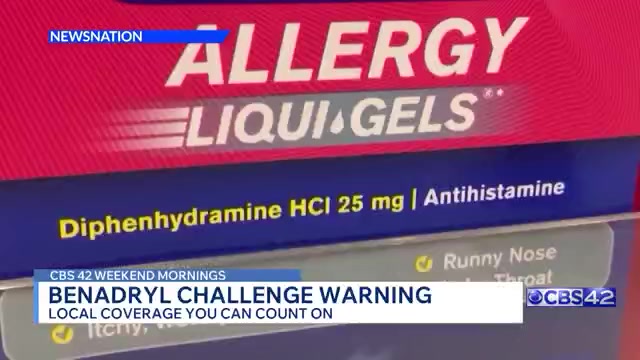 Benadryl challenge warning