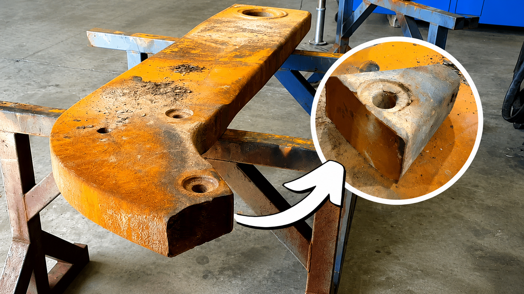 This CAT D11 ripper shank repair was heavy-duty
