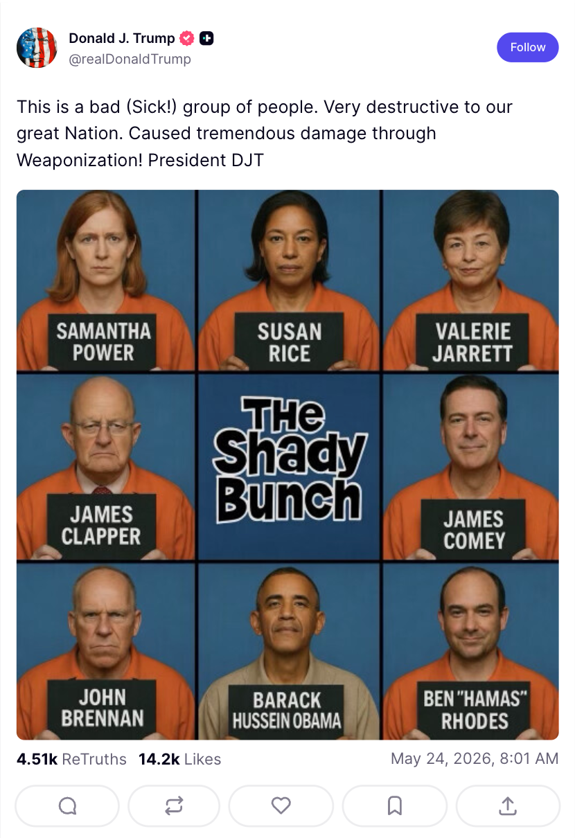 Trump goes on bizarre Truth Social posting blitz
