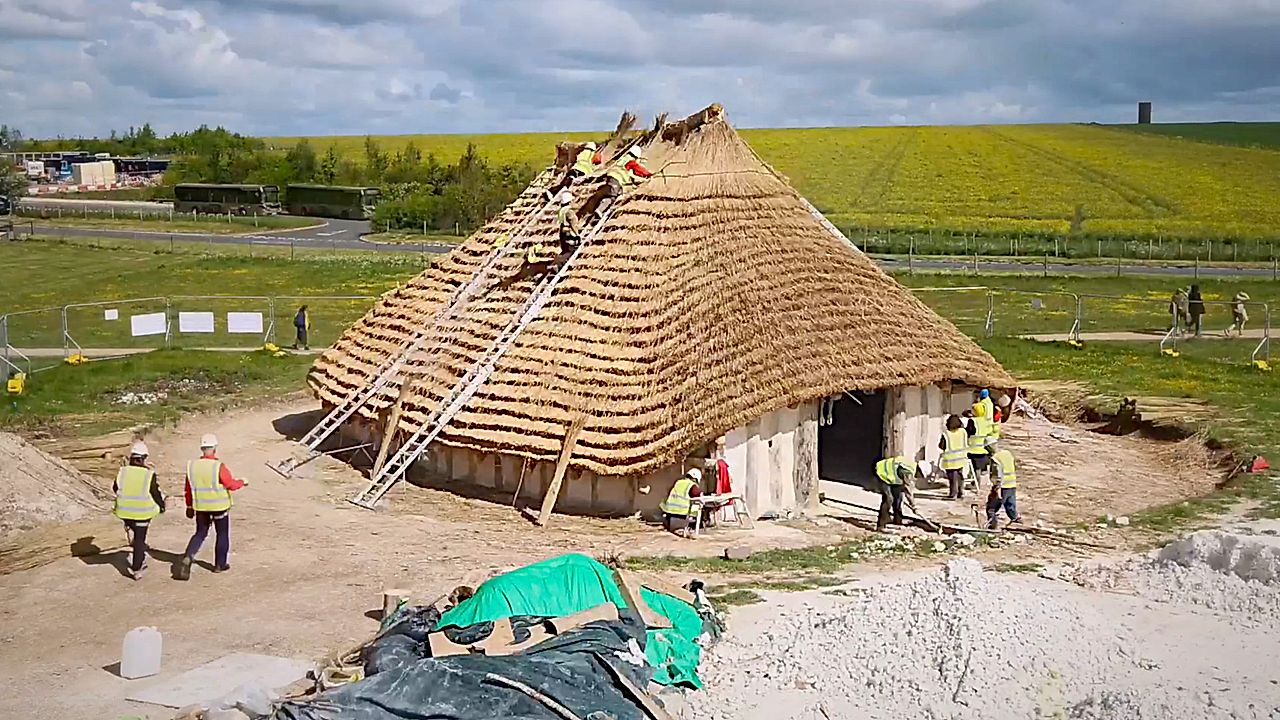 4,500-year-old Neolithic hall reconstructed at Stonehenge