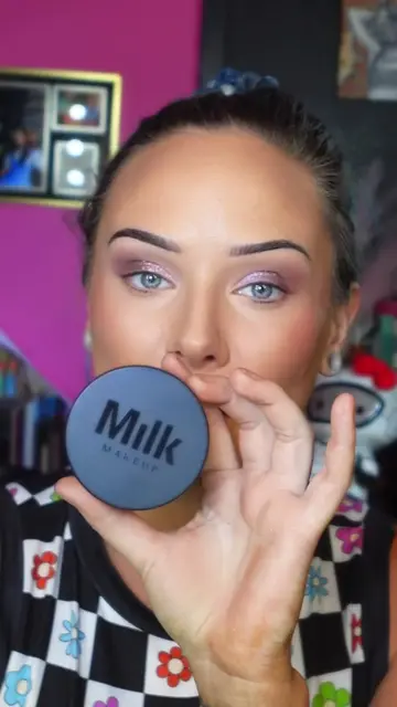Testing Milk Makeup Pore Eclipse powder on half my face