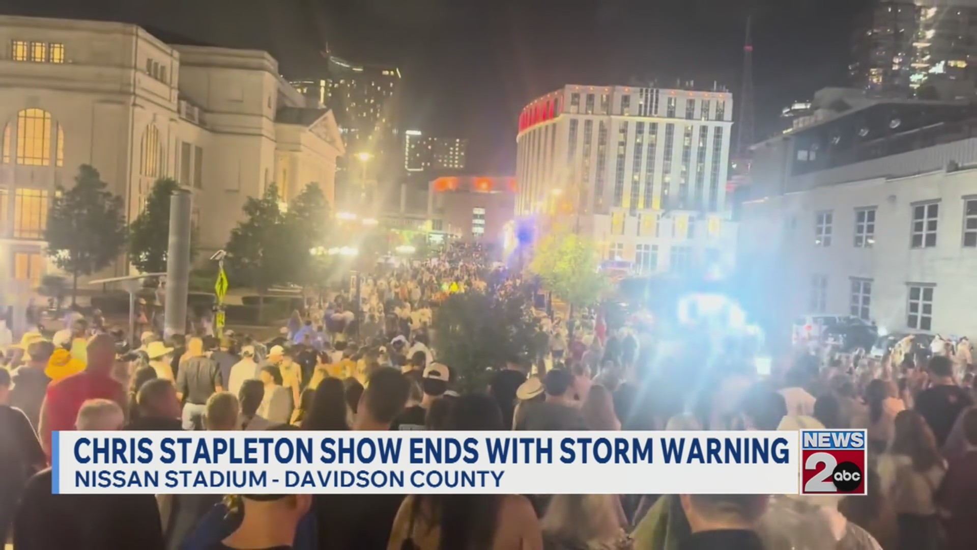 Chris Stapleton concert in Nashville ends with storm warning