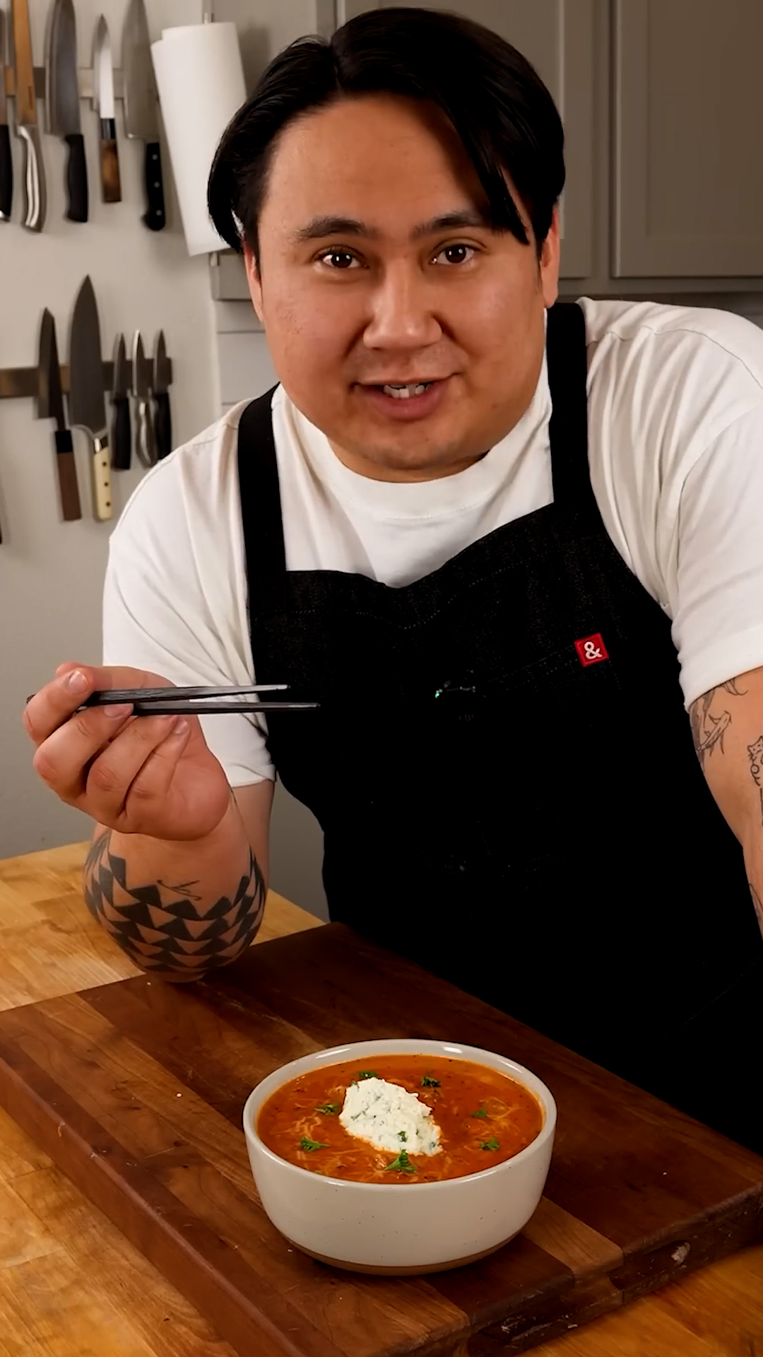 Deconstructed lasagna turned into comforting soup