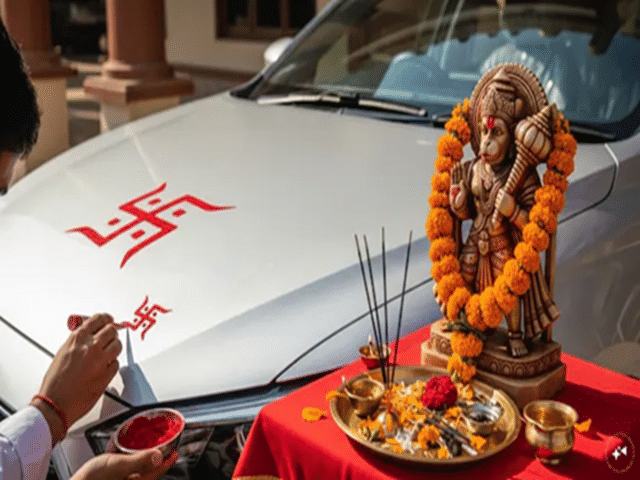 Swastika: Why do people draw a swastika with Bajrangbali's vermilion ...