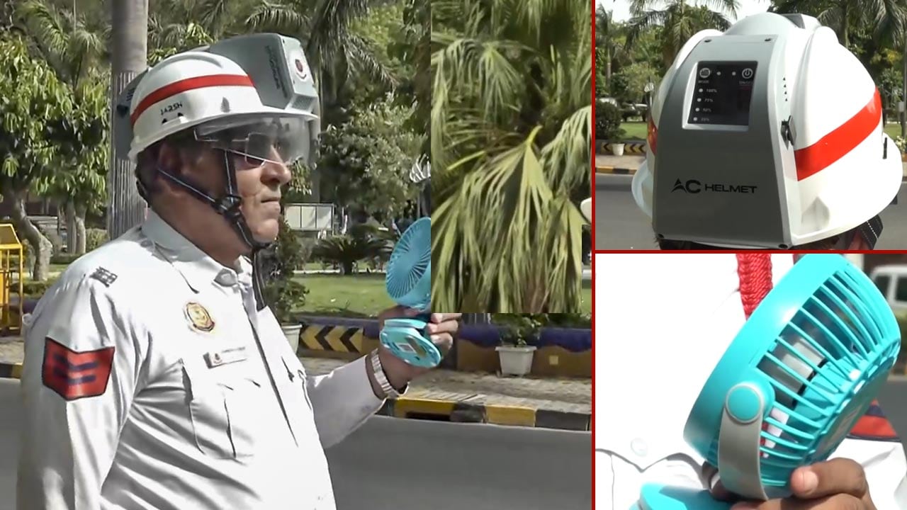 Delhi traffic police test 'AC helmets', portable fans to tackle heat