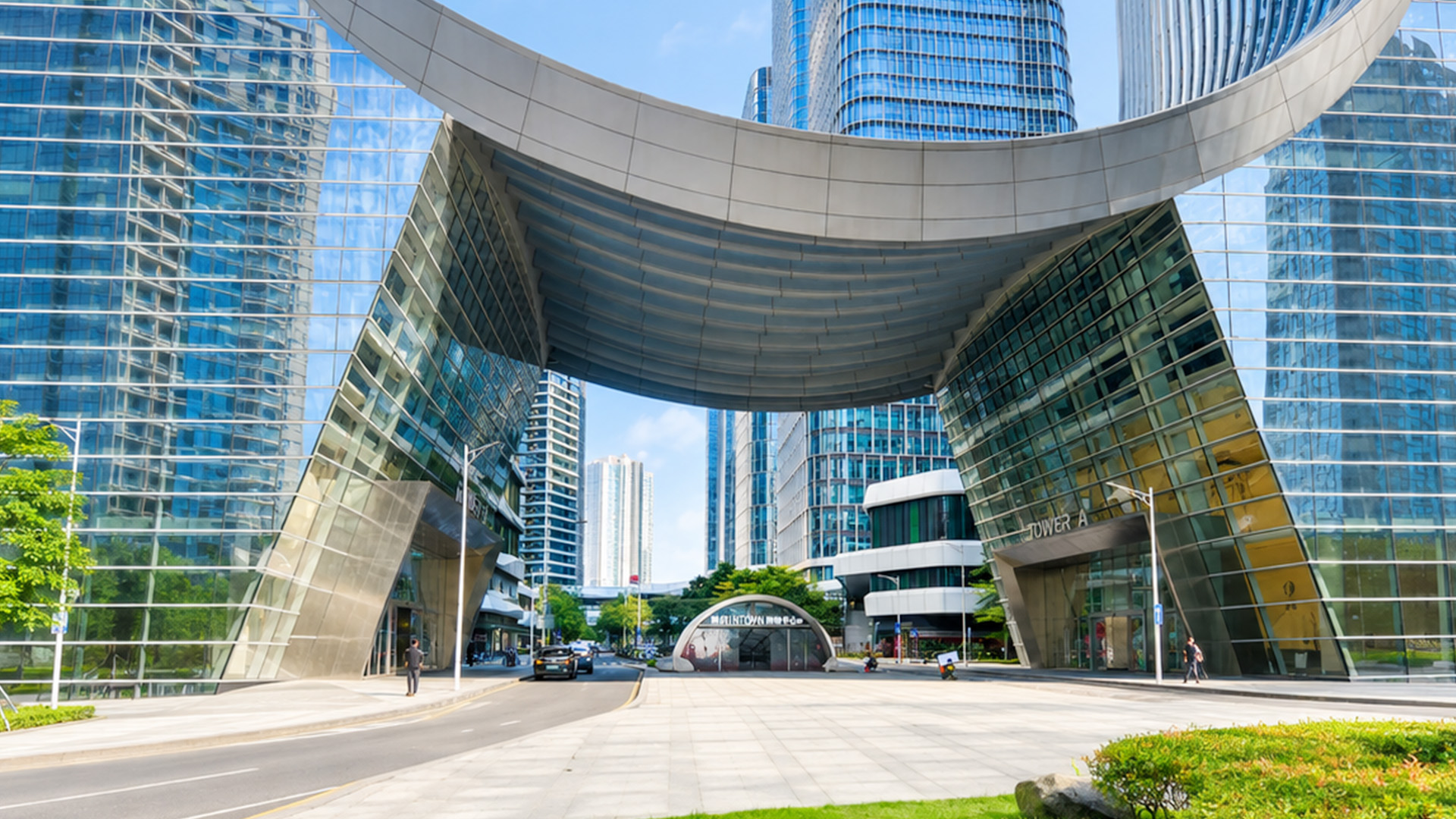 Glass towers rise around one of China’s distinct urban complexes