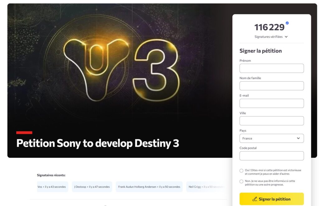 Les joueurs de Destiny 2 se soulèvent contre Sony et exigent Destiny 3