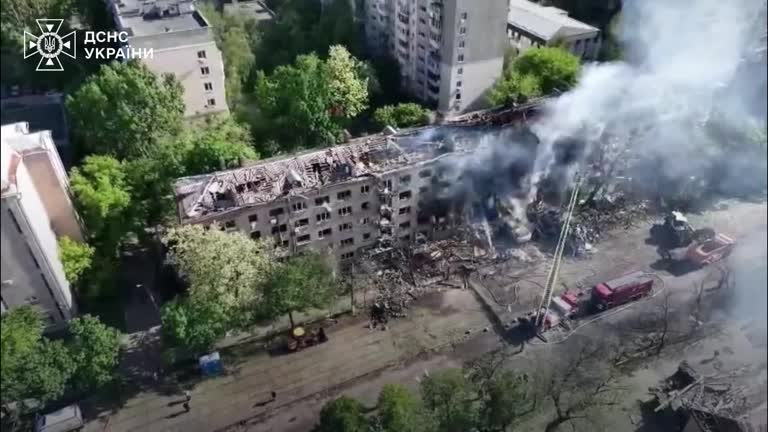 Aerial footage reveals damage after Russia says it hit Ukraine with ...