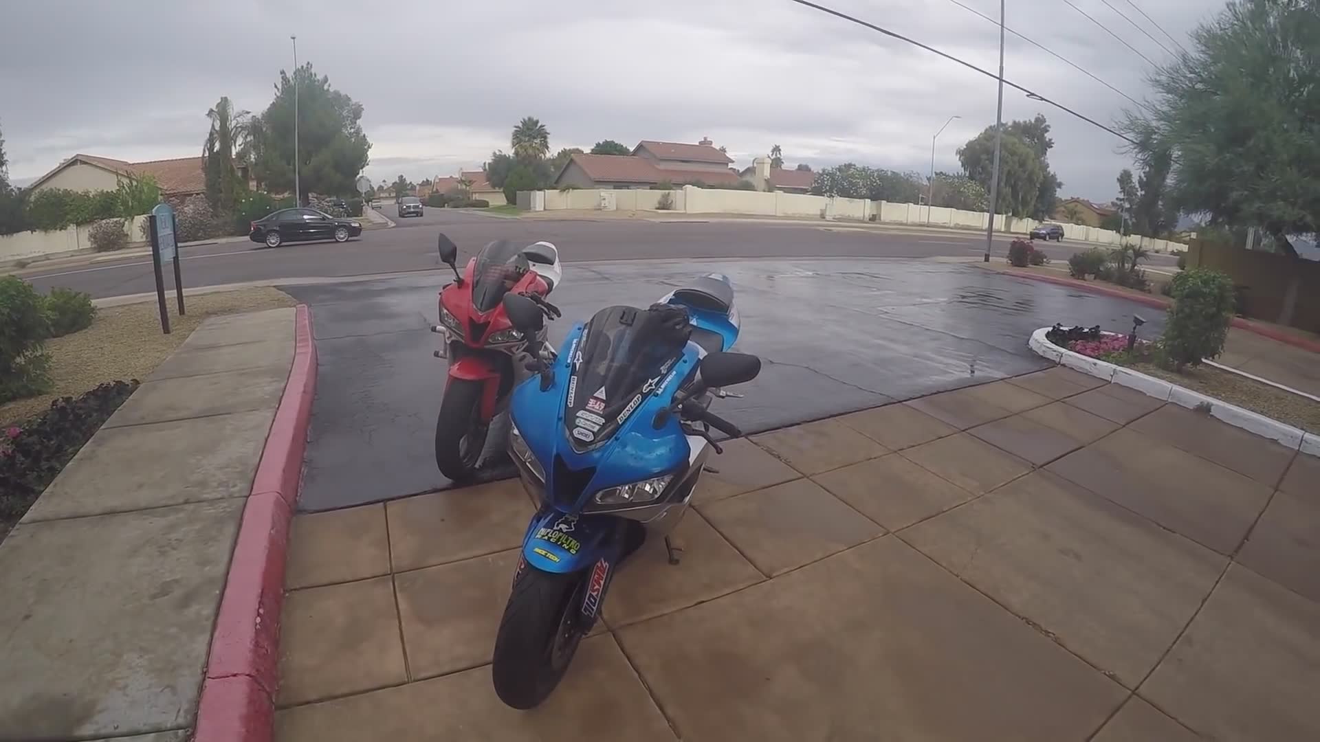 Group ride interrupted by sport bike crash