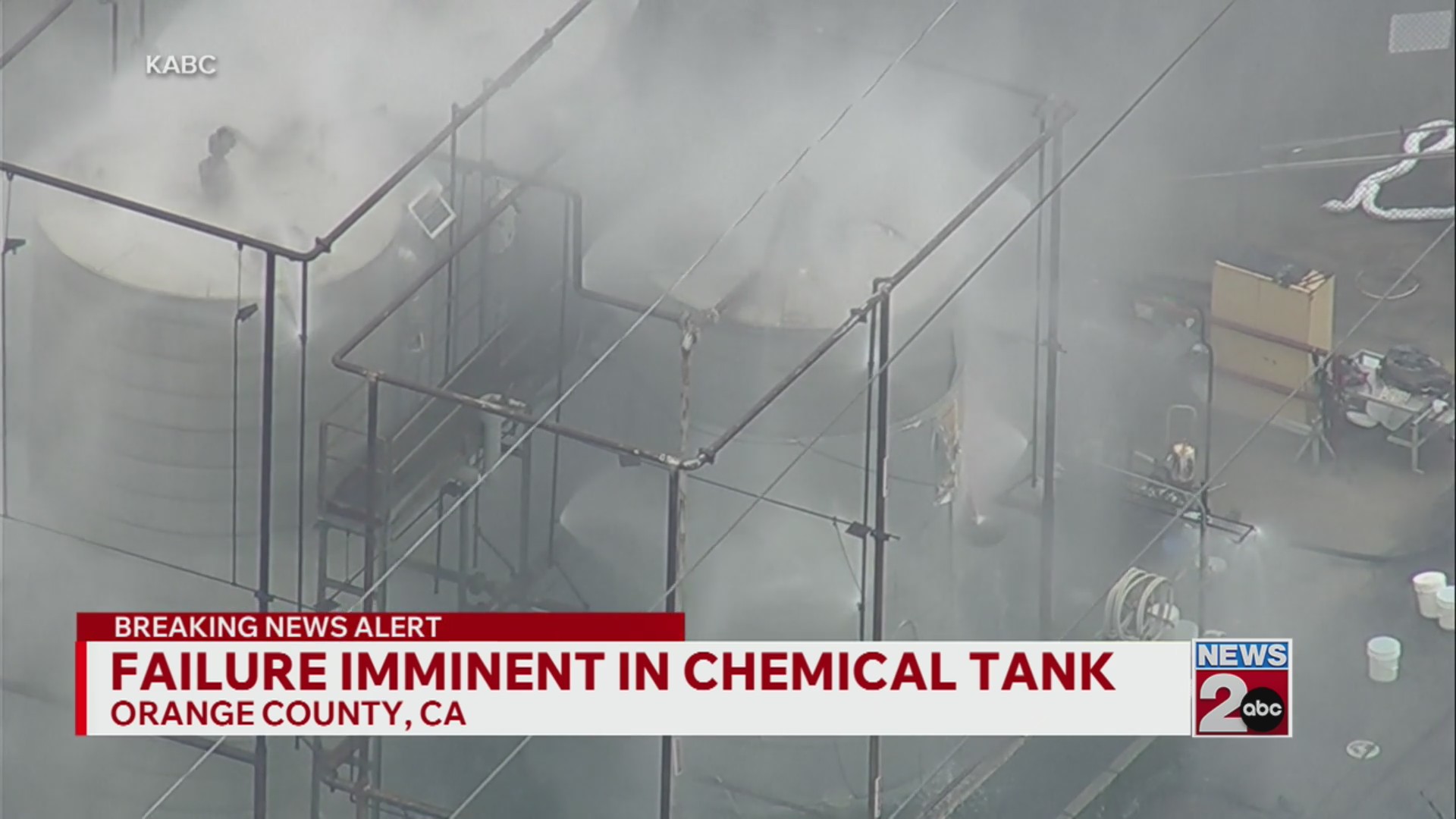 Failure imminent in chemical tank in California