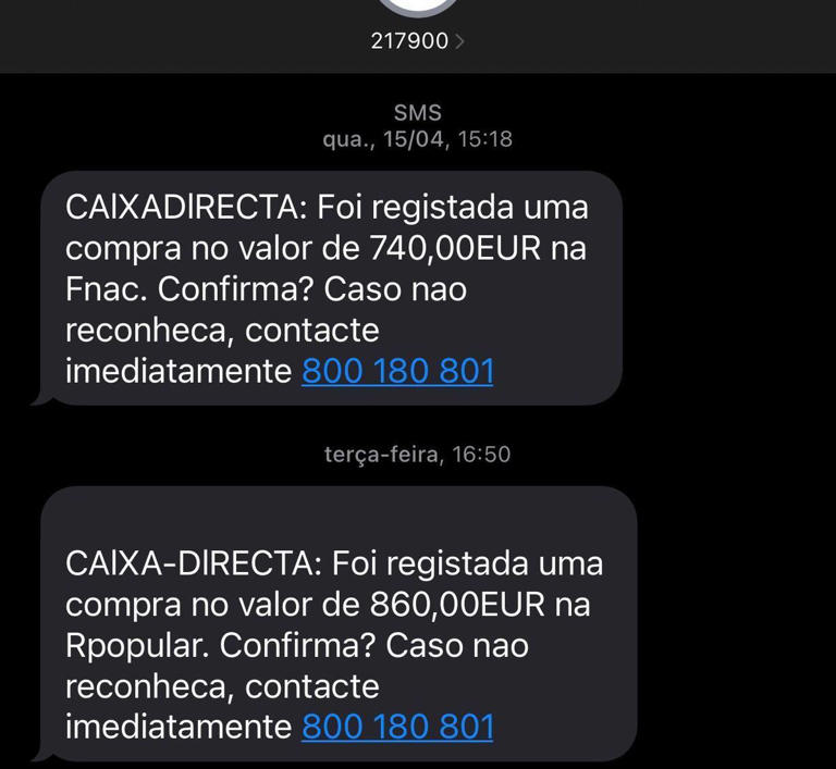 SMS enviado em nome da Caixa Directa para cancelar compras é burla?