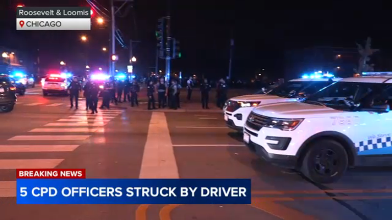 5 Chicago police officers struck by car amid after-prom 'teen takeover ...