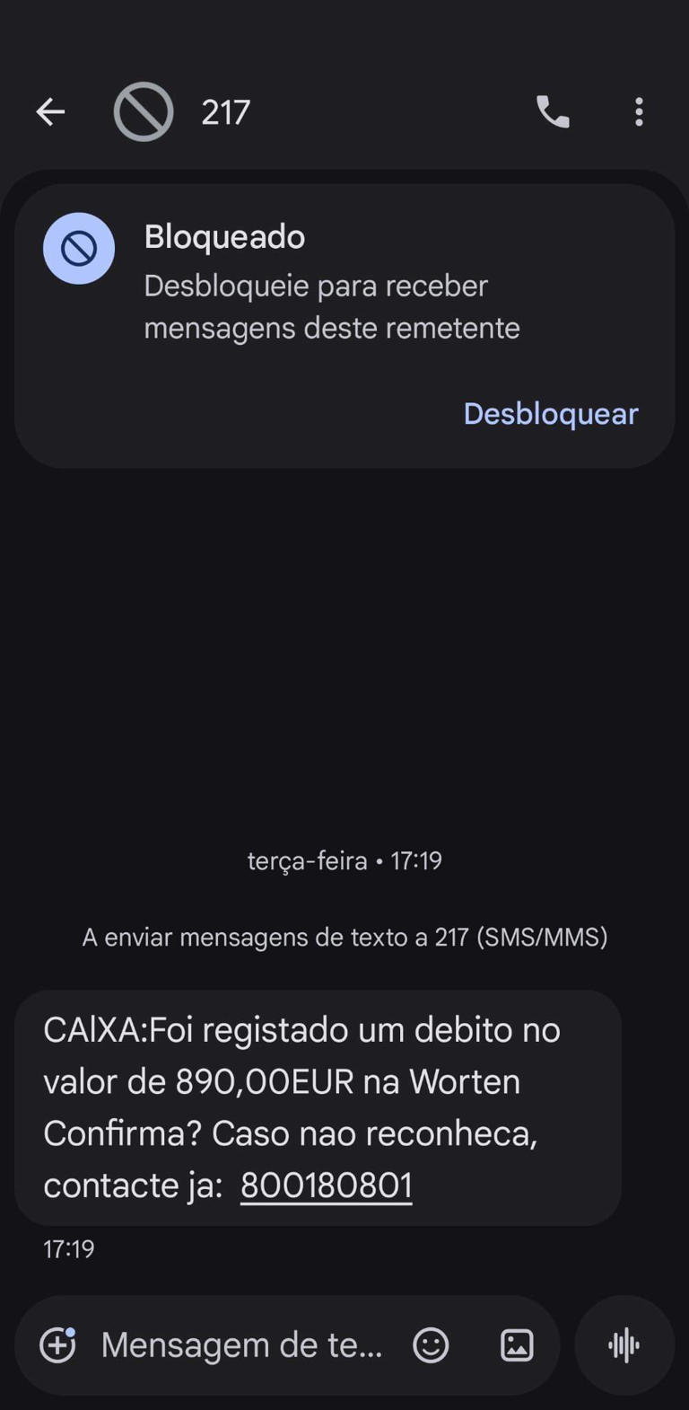 SMS enviado em nome da Caixa Directa para cancelar compras é burla?