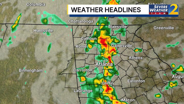Ground stop for Atlanta airport, severe thunderstorm warnings issued