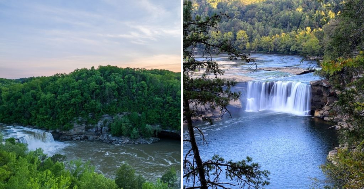 A newlywed bride disappeared over this Kentucky waterfall and visitors ...