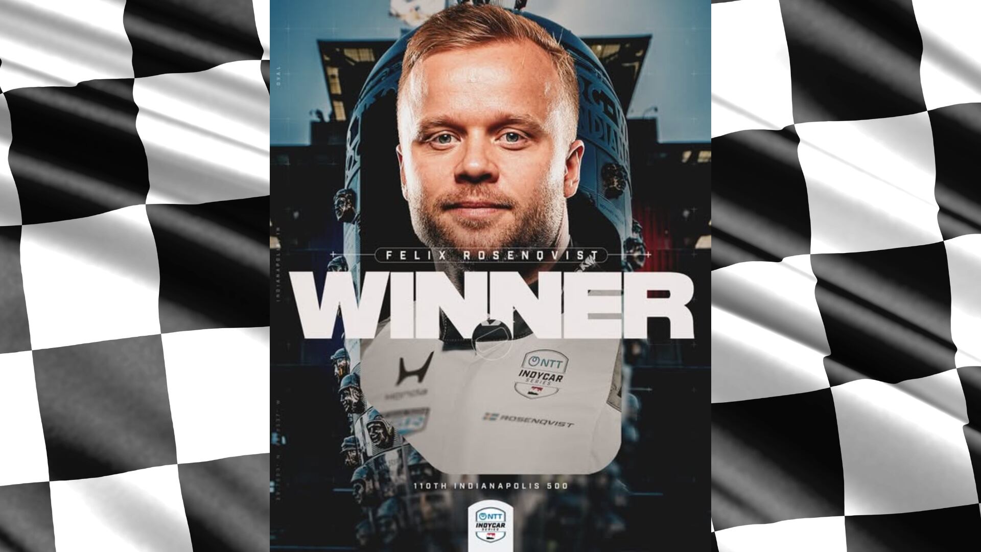 Felix Rosenqvist wins the 110th running of the Indianapolis 500