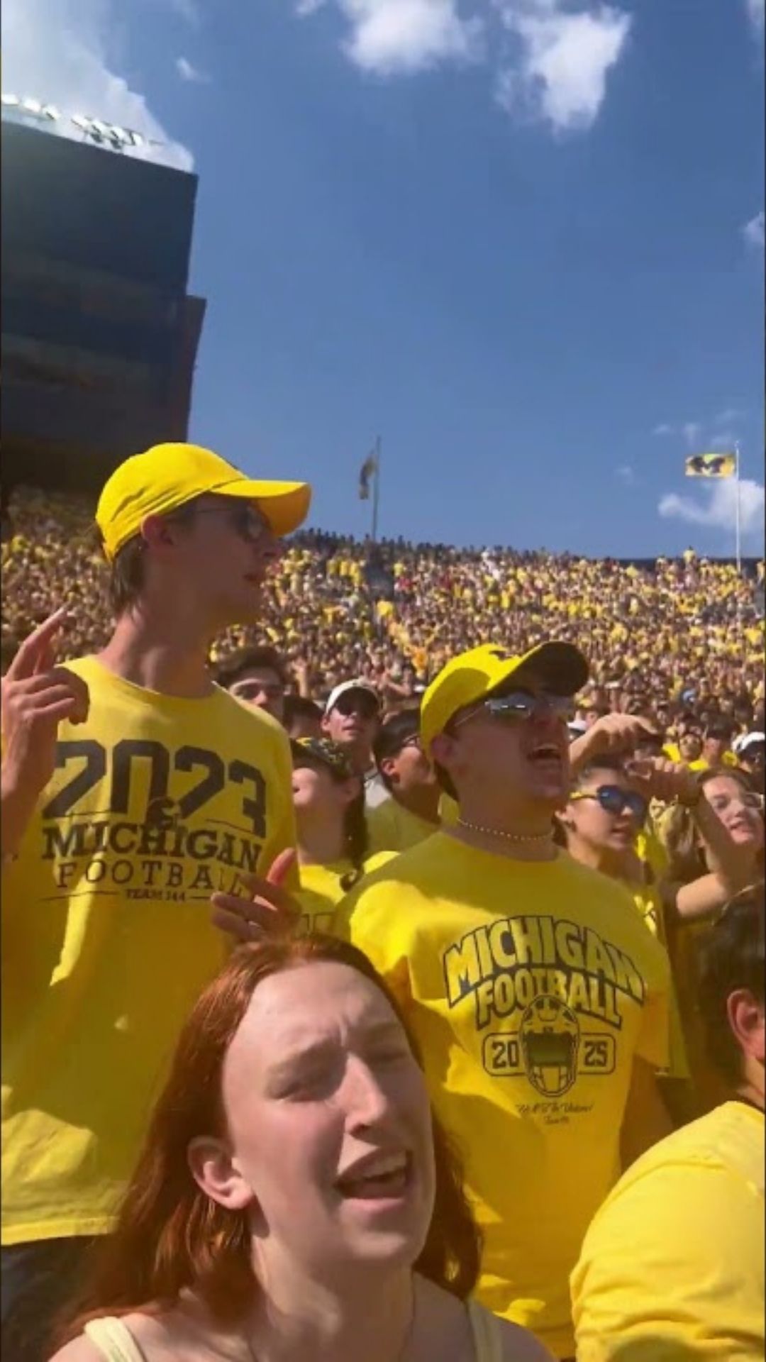 Michigan Stadium fans sing 'Mr. Brightside' during game