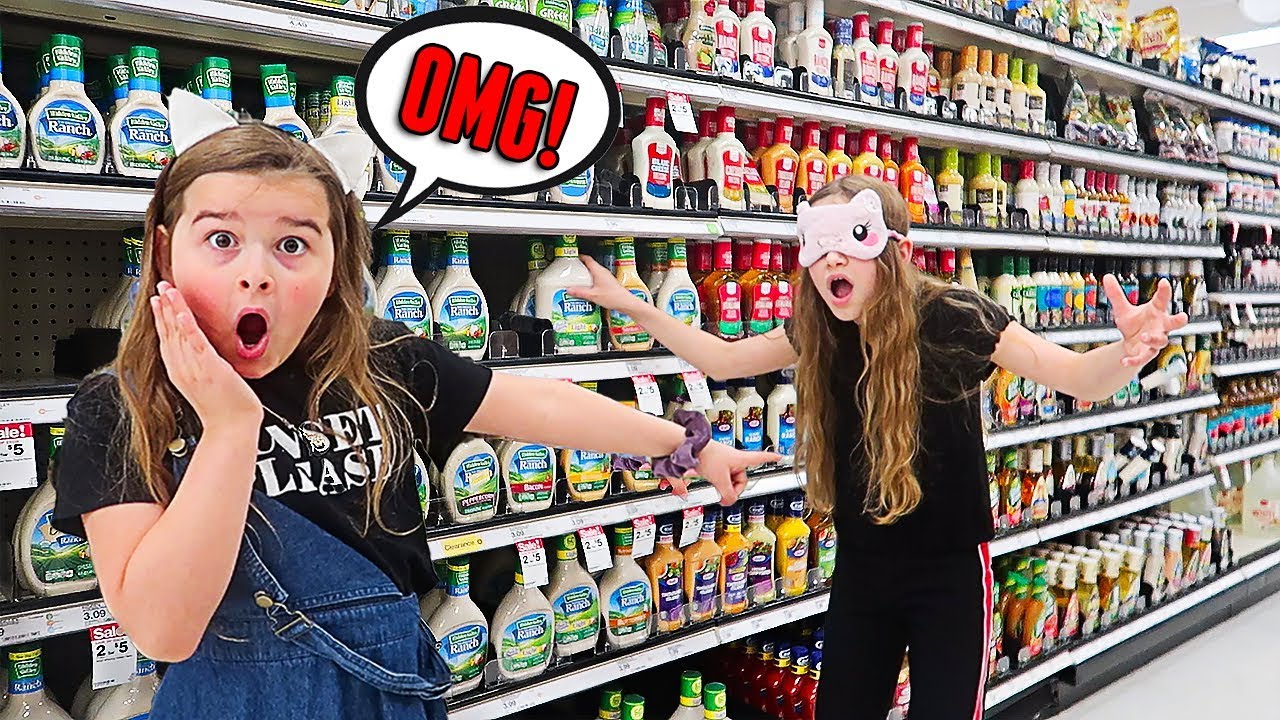 Buying everything I touch blindfolded for slime ingredients!