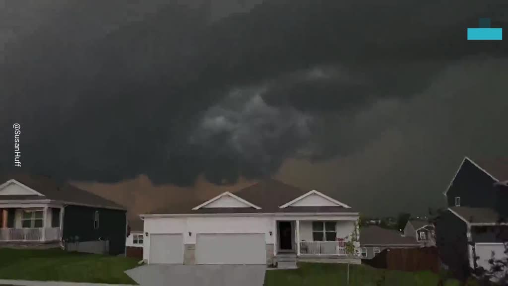 Massive storm clouds swallow Nebraska sky