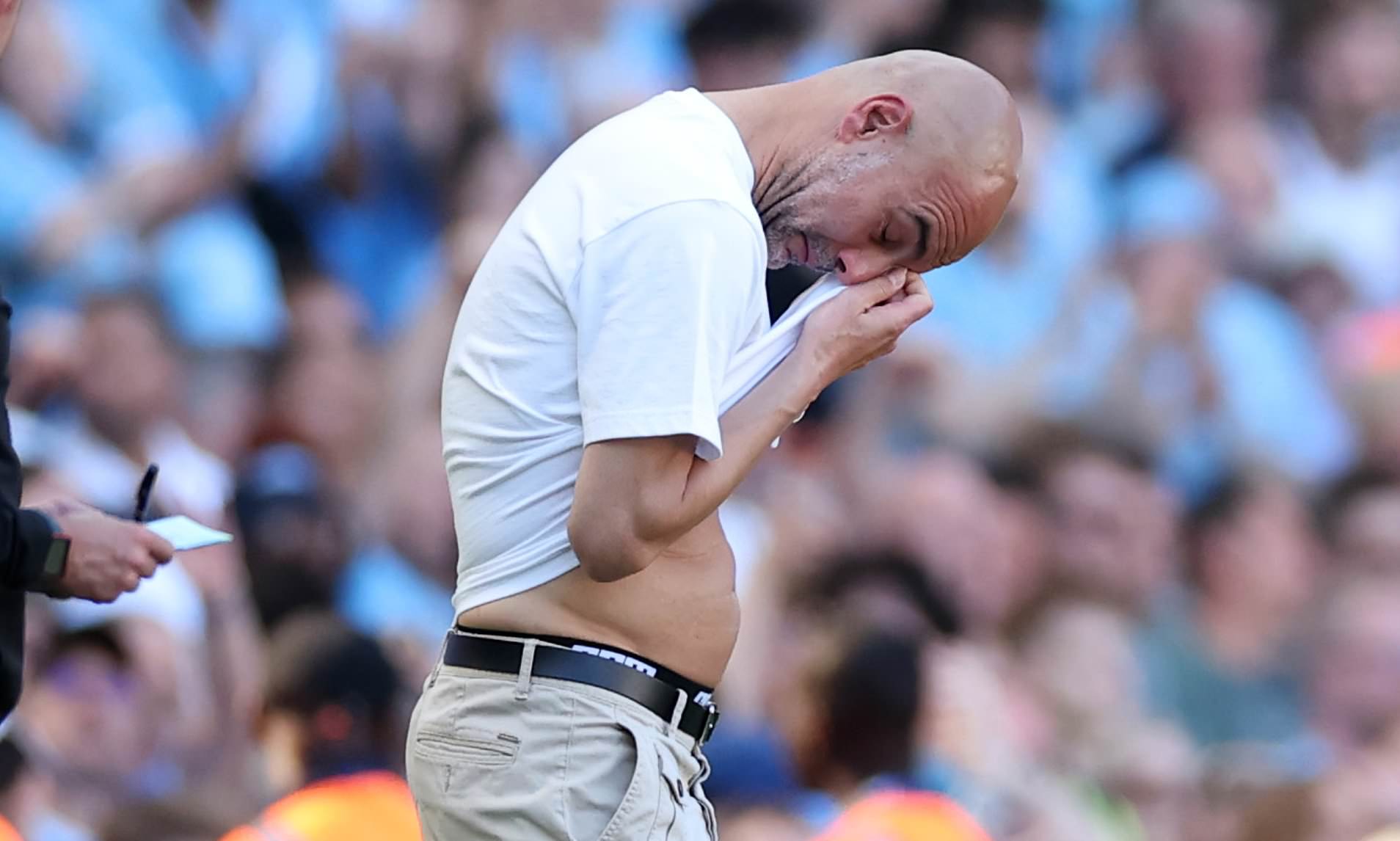Dry your eyes, Pep! Guardiola and Man City's Bernardo Silva both break ...