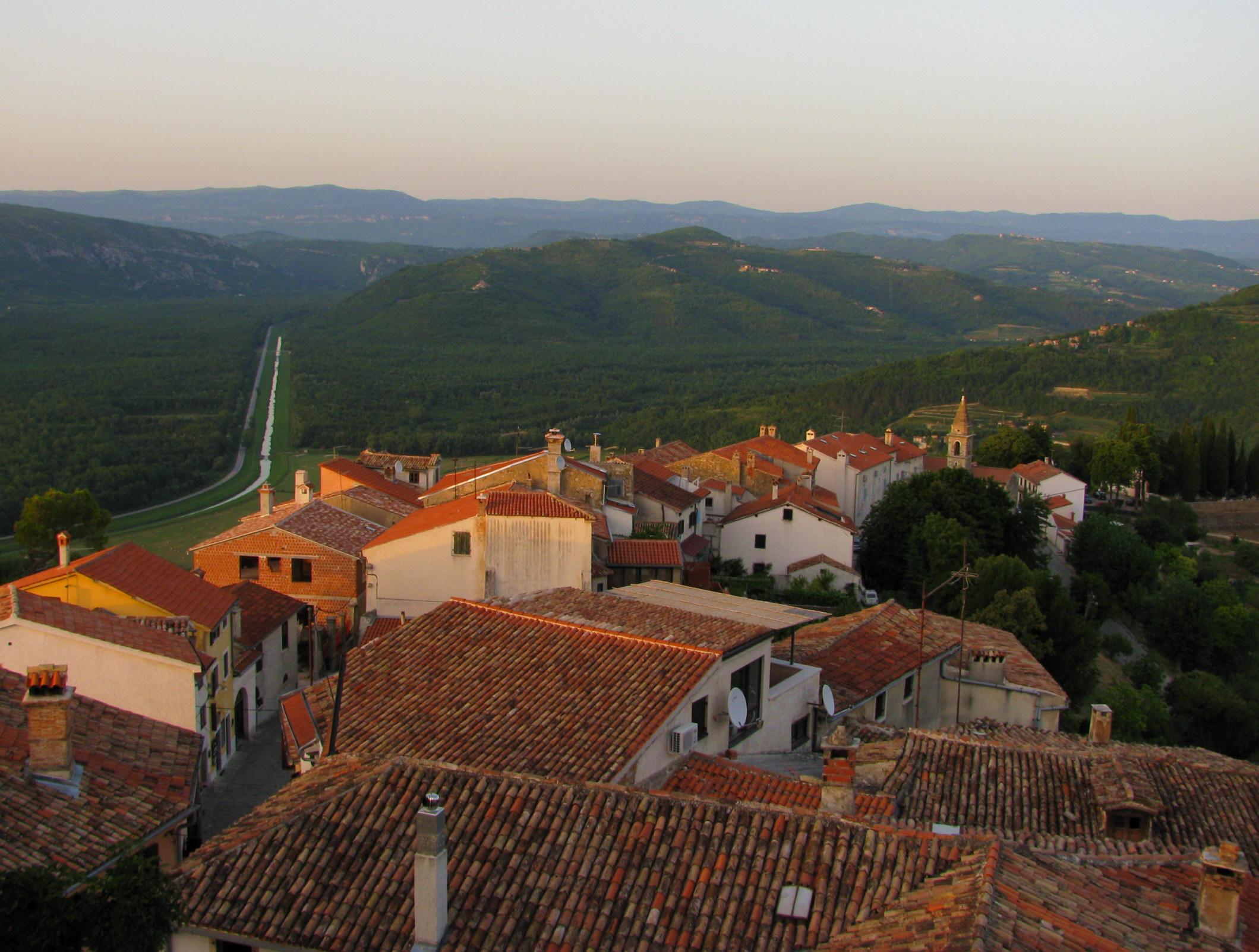 The Croatian medieval town perched 277 meters above the valley ...