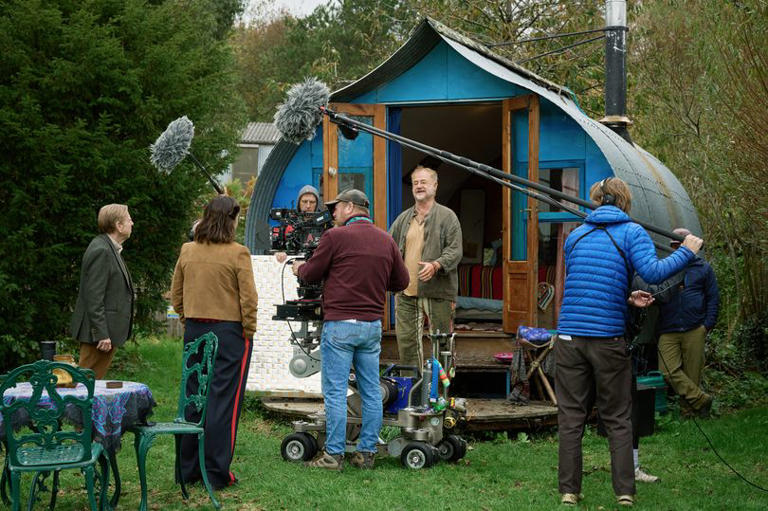On the set of the BBC's Death Valley with Timothy Spall