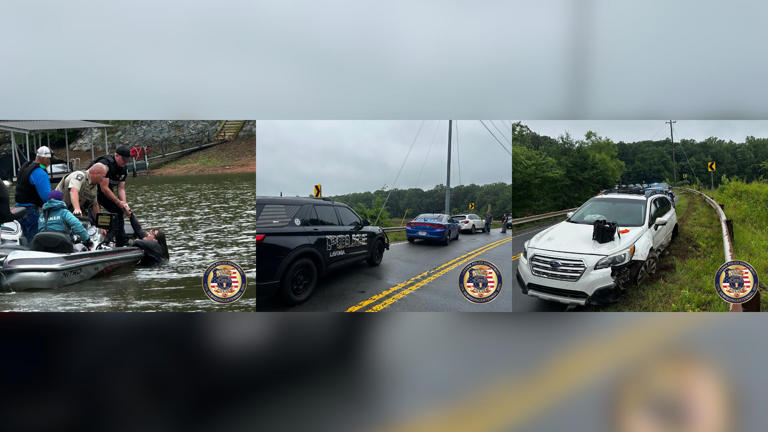 Suspect jumps into Georgia lake after high-speed chase ends in crash
