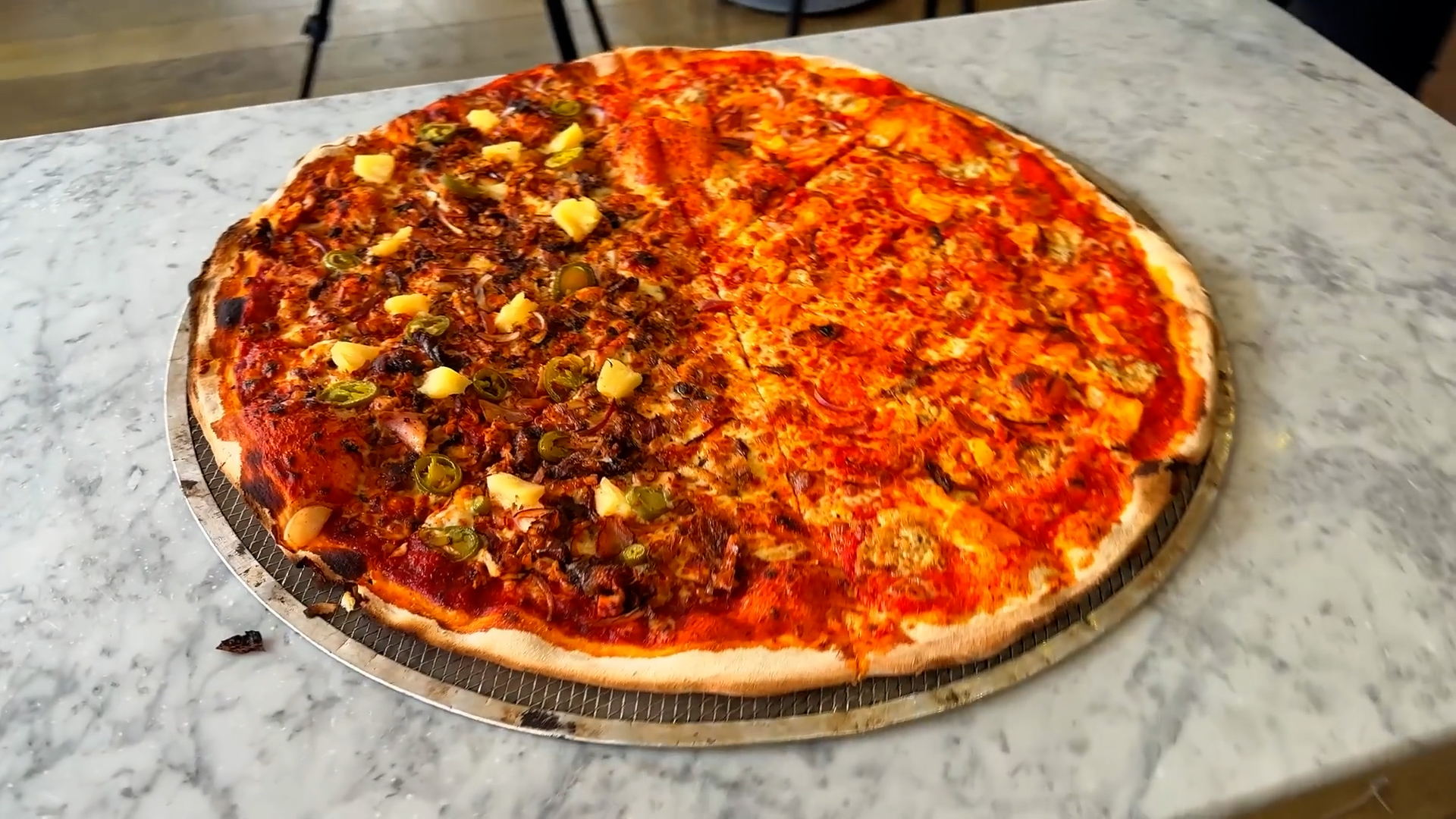 Man attempts London’s biggest pizza challenge with giant 24-inch pie