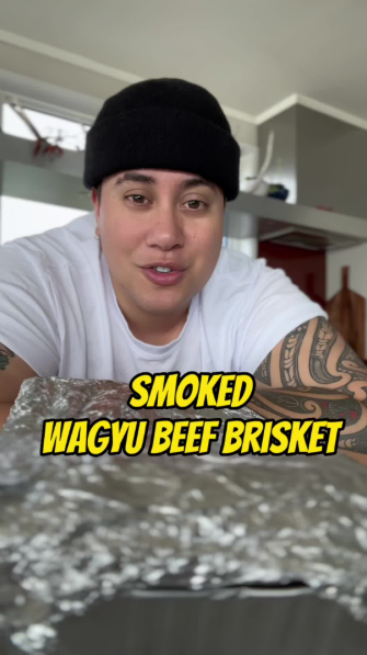 Smoked Wagyu Beef Brisket Cooking