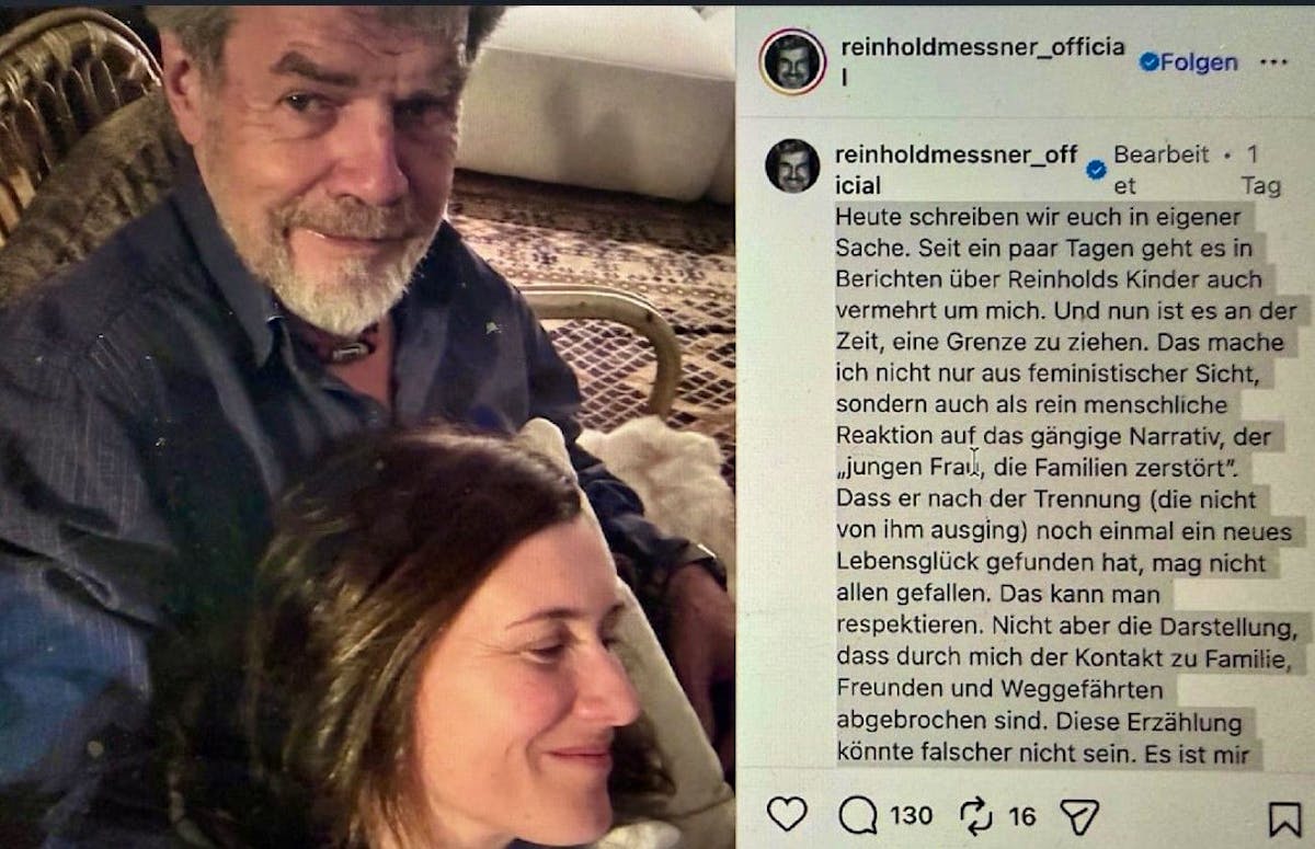 Erbstreit bei Reinhold Messner: Jetzt spricht Ehefrau Diane
