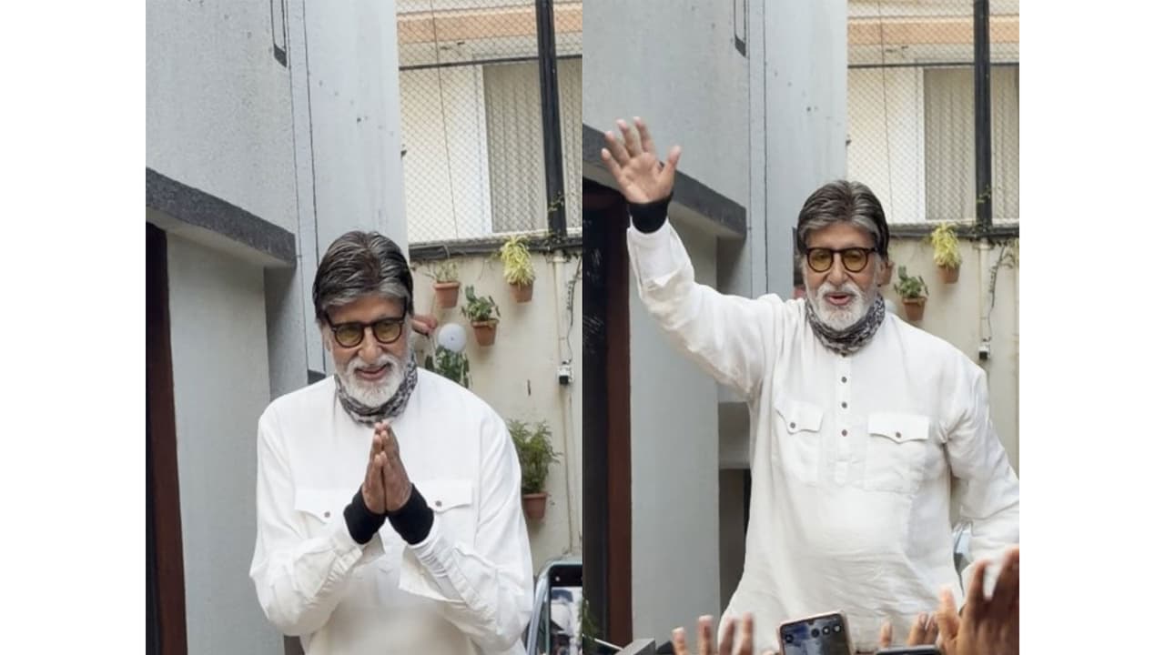 Amitabh Bachchan continues Sunday darshan, greets fans outside Jalsa