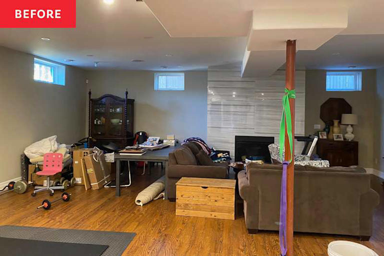 This reno magically created sunlight in a dark basement den (without ...