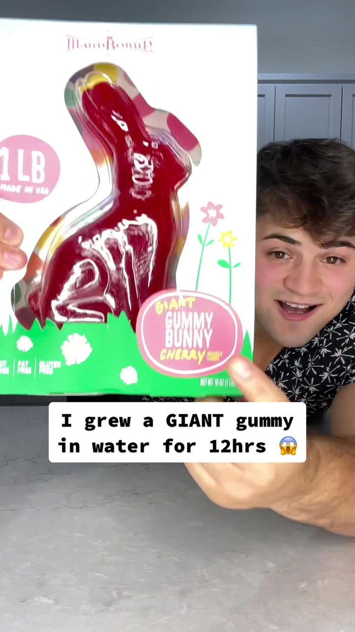 We grew a massive gummy in water for 12 hours challenge