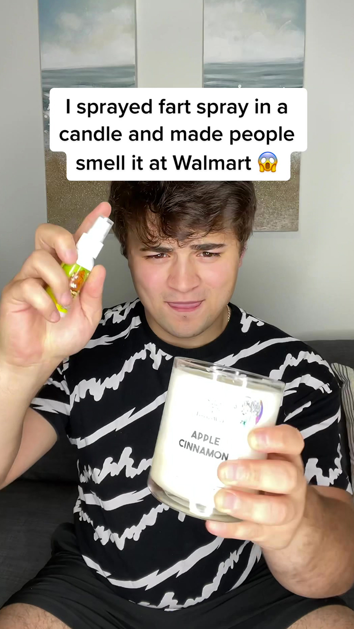 Hilarious Walmart prank with fart spray candle