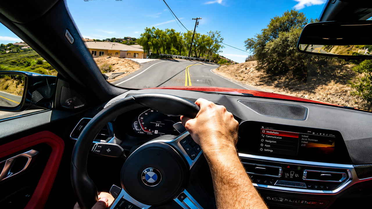 Unbelievable quick acceleration inside new BMW M240i sports car