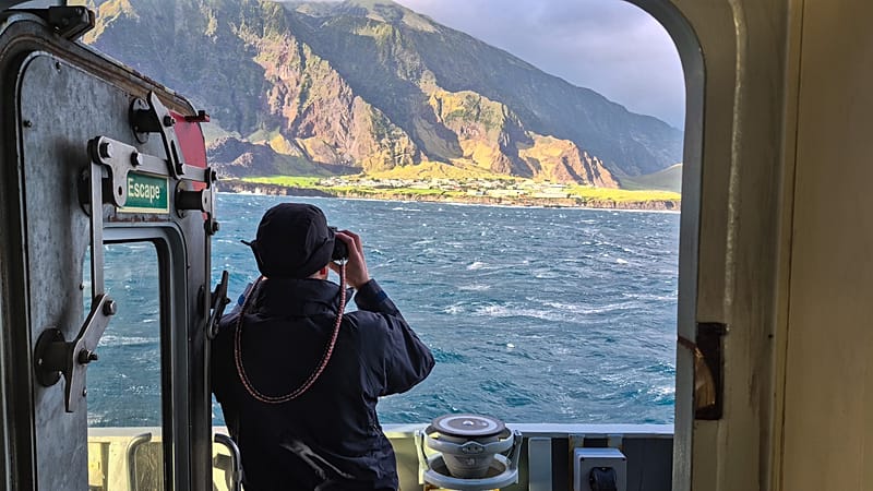 Royal Navy patrol ship arrives off remote Atlantic island to relieve ...