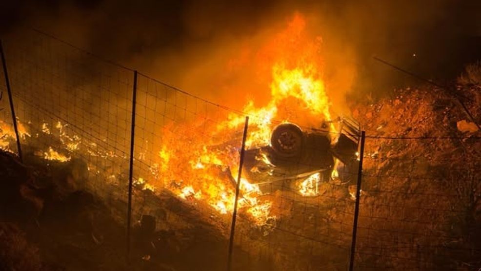 Vehicle rollover injures four, ignites brush fire off I-15 in Southern Utah