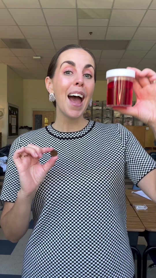 How many drops of fake blood can one penny hold?