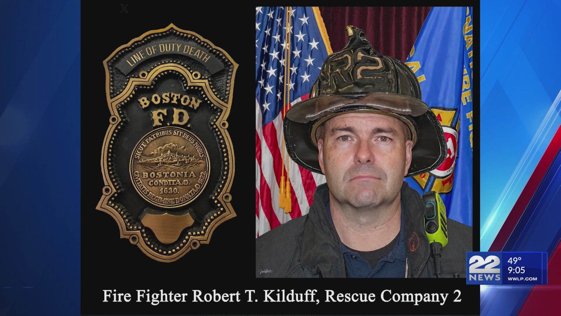 Flags lowered for firefighter killed in line of duty
