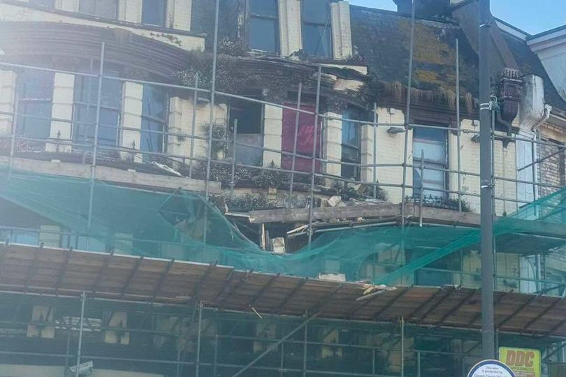 Pictures show Paignton building collapsing onto the street
