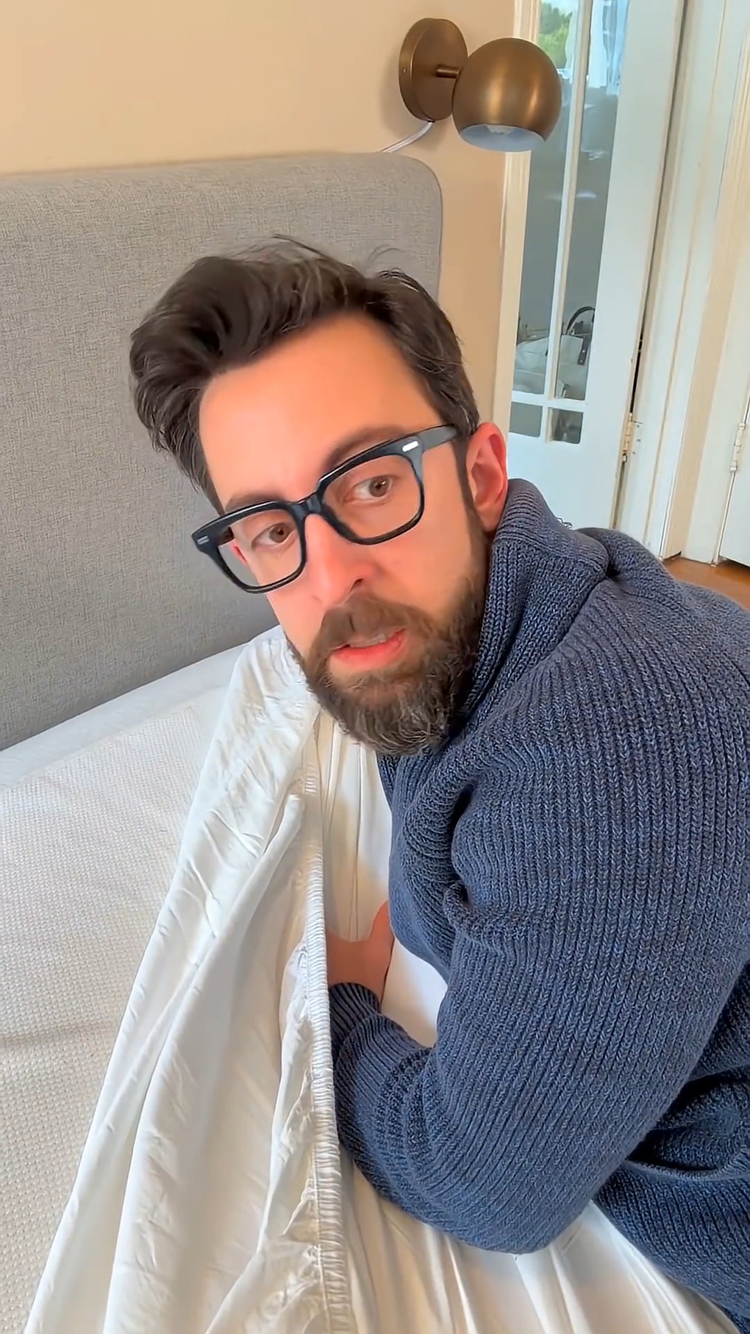 When you put on fitted sheets...