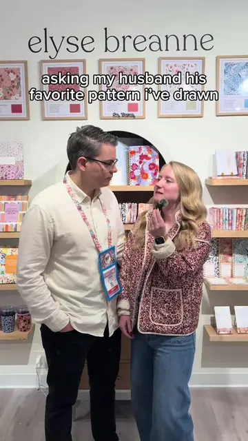 My husband ranks the floral patterns I designed on the trade show floor
