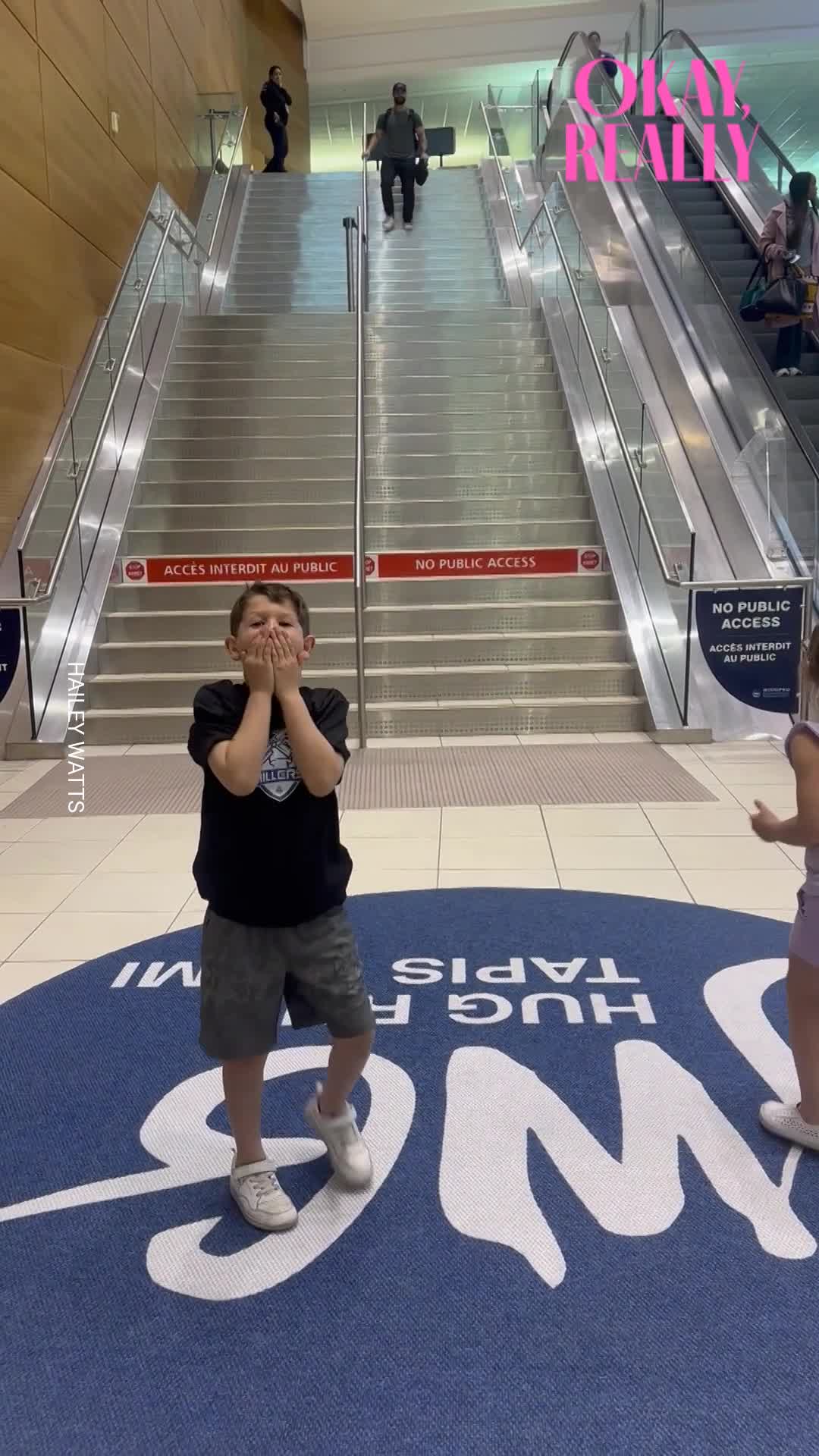 Kids burst into tears after surprise airport reunion with dad