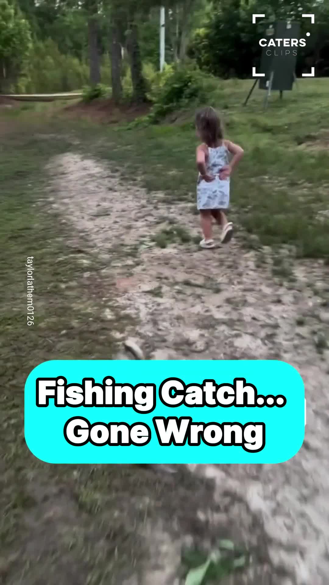 Adorable toddler freaks out crying after accidentally catching first fish