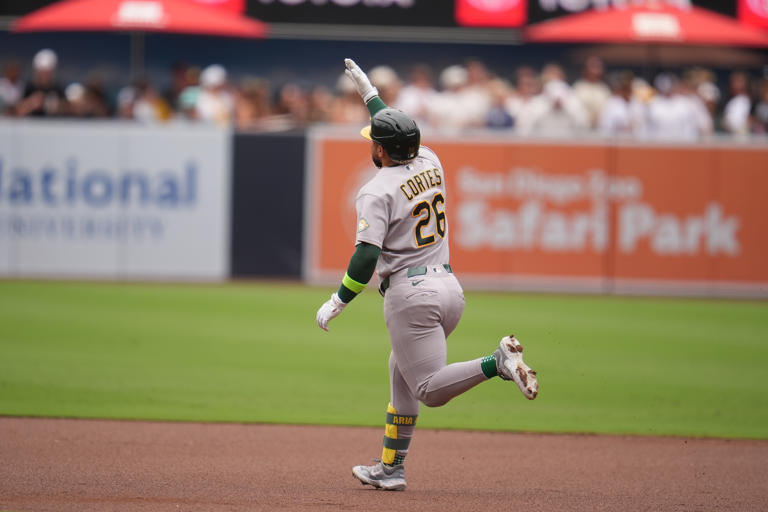 Cortes homers, Kurtz reaches base for 47th straight game as A's beat ...